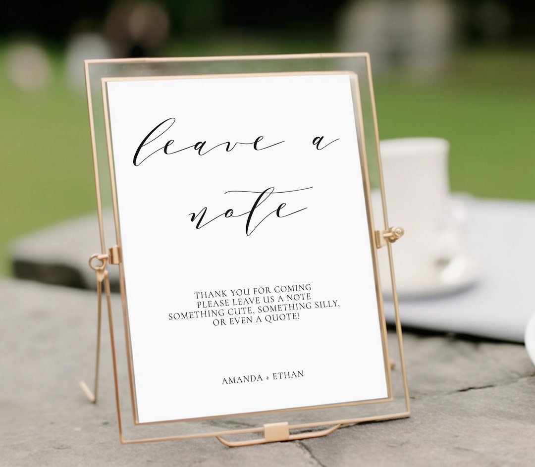 Leave a Note Guestbook Sign, Guest Book Alternative Sign, Minimalist ...