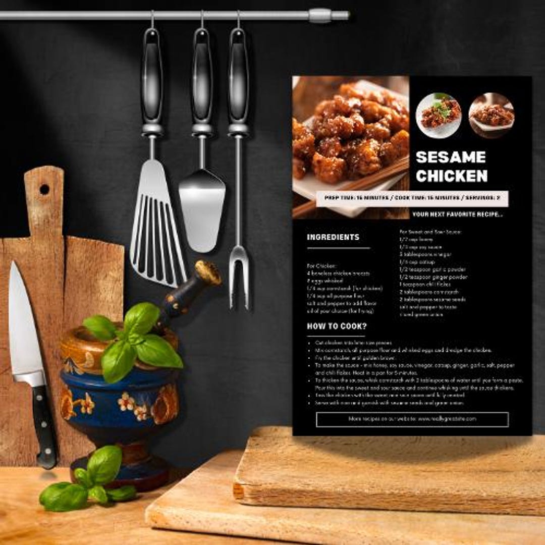 Printable Flavorful Chicken Recipe Cards - Etsy