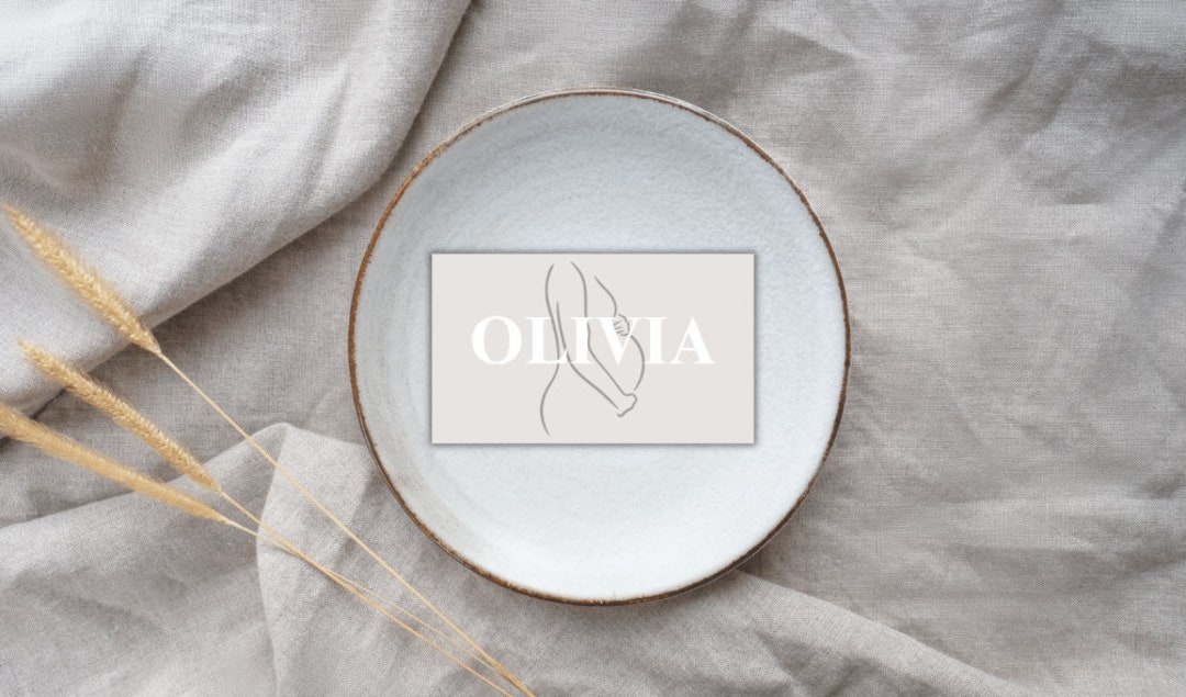 Baby Shower Baby Bump Name Tags, Beige Name Tags, Editable Baby Shower ...