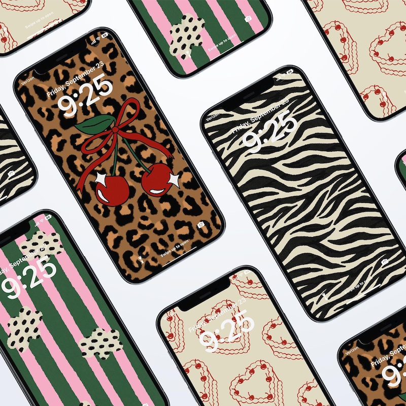 Cheetah Print and Cherries Wallpaper - Etsy