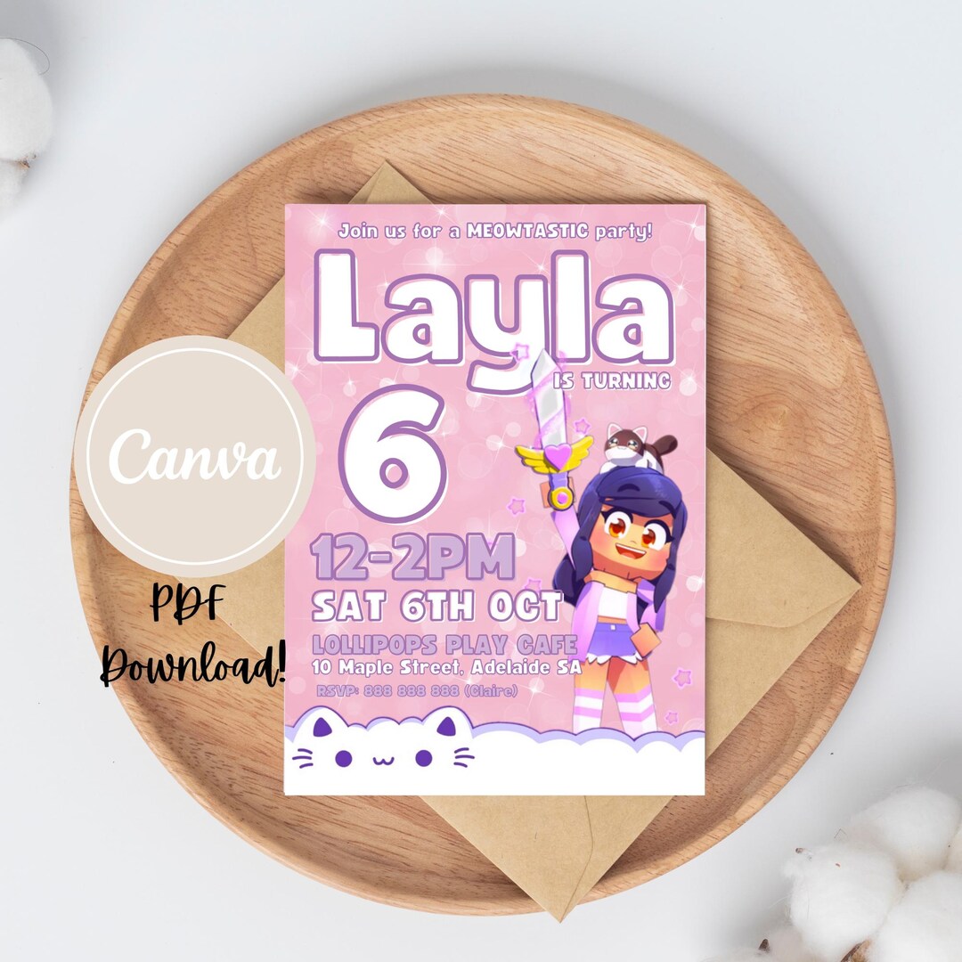 Aphmau Party Invitation Aphmau Birthday Party Aphmau Birthday Party ...