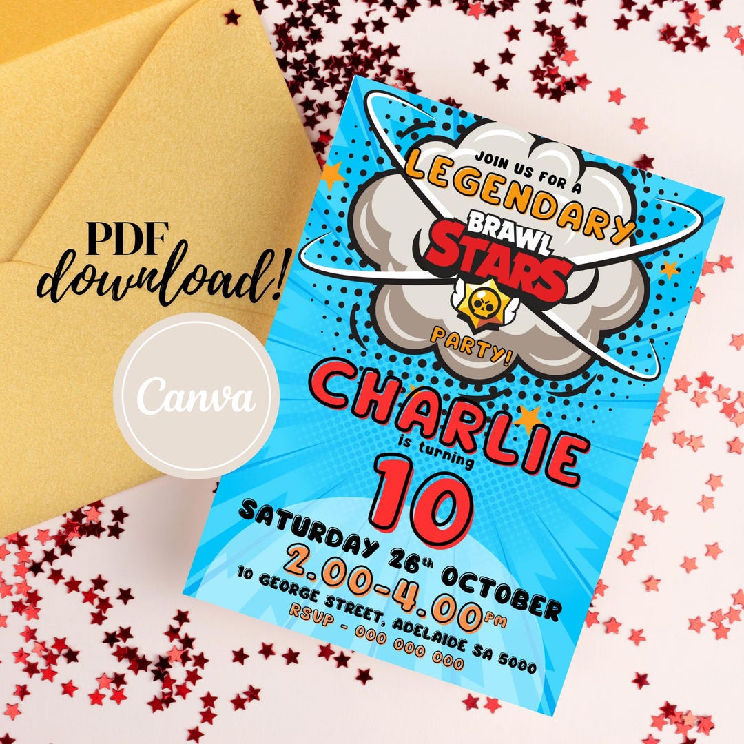 Brawl Stars Invitation Brawl Stars Party Invitation Brawl Stars PDF ...