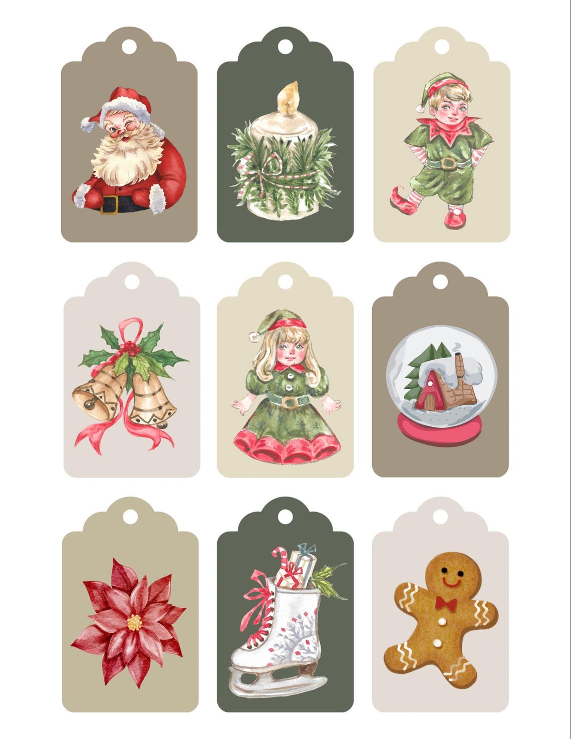 Vintage Christmas Gift Tags - Etsy