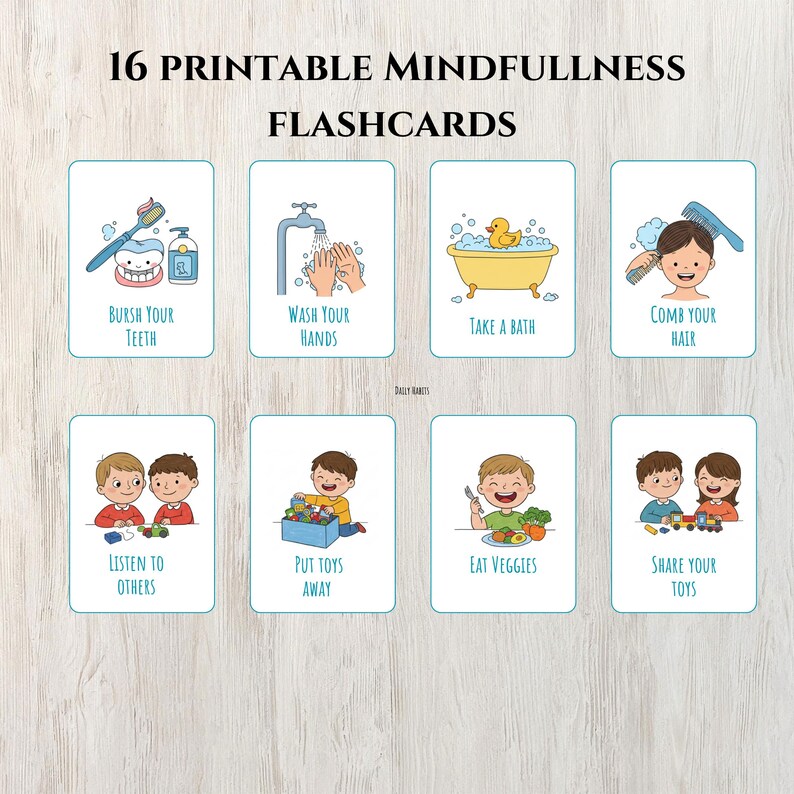 Educational Flashcards for Daily Routines - Etsy