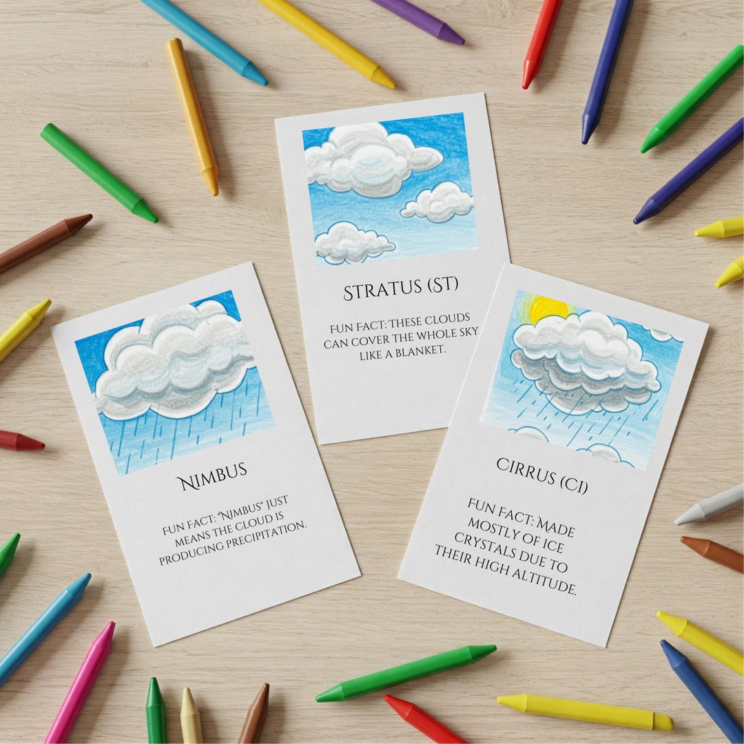 Printable Cloud Type Flashcards | Weather Science for Kids | Homeschool ...
