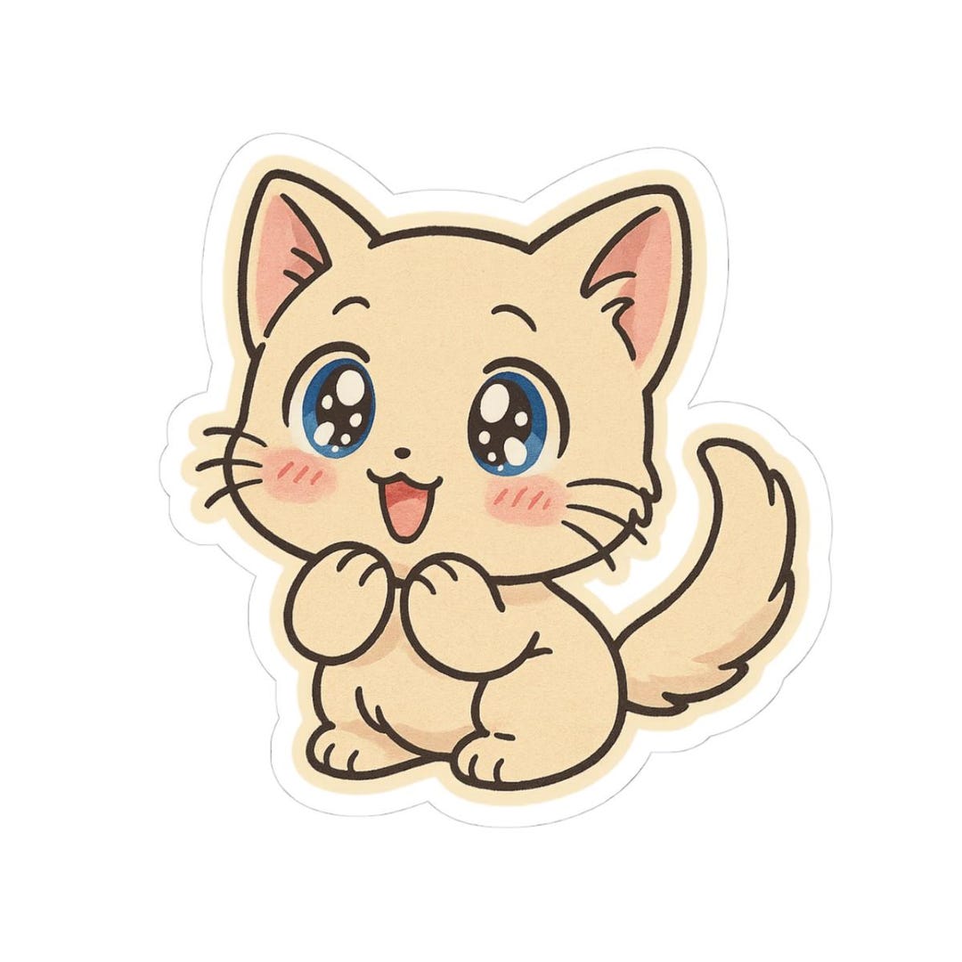 Kawaii Cat Stickers: Anime Laptop Decals, - Etsy