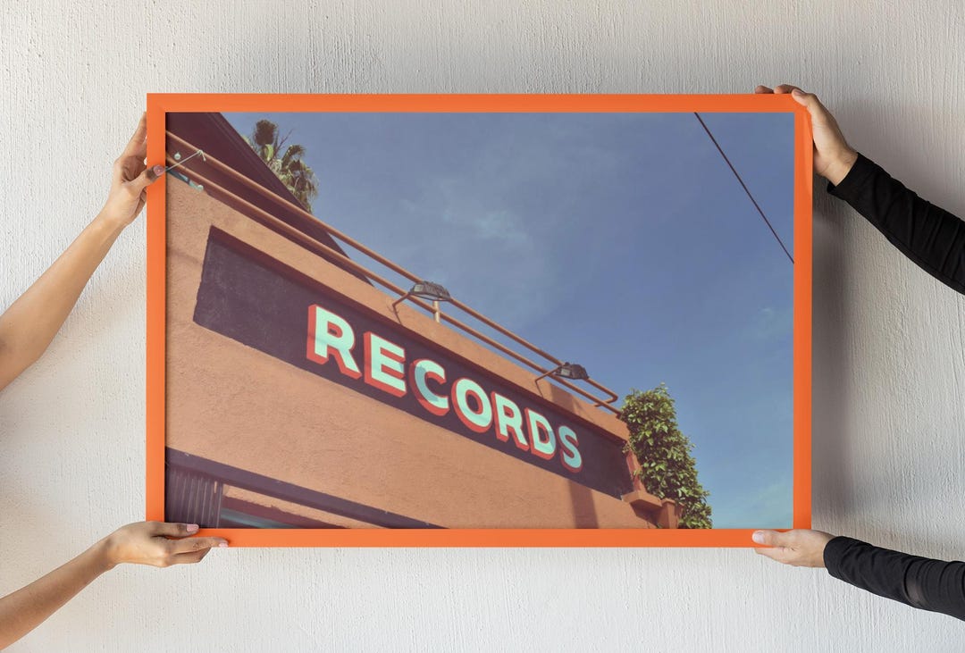 Vintage Record Shop Sign Photograph Digital Wall Art Print - Etsy