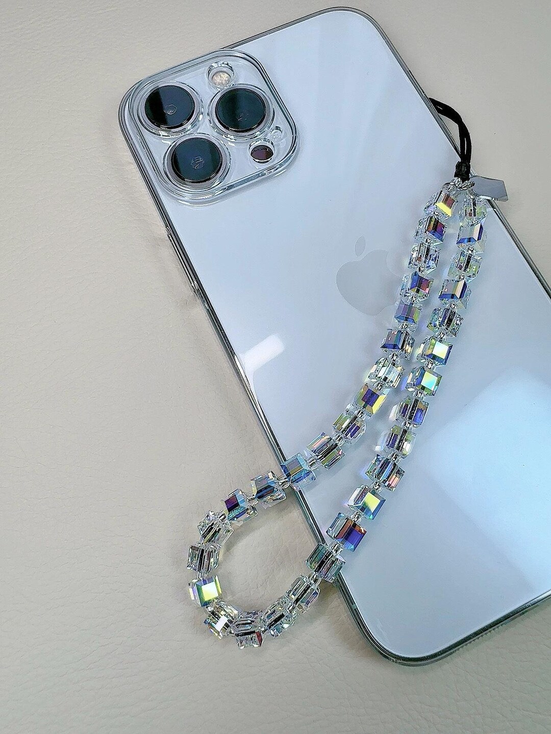 Swarovski Mini 6mm Cube Aurore Boreal Crystal Phone Charm, Iridescent ...