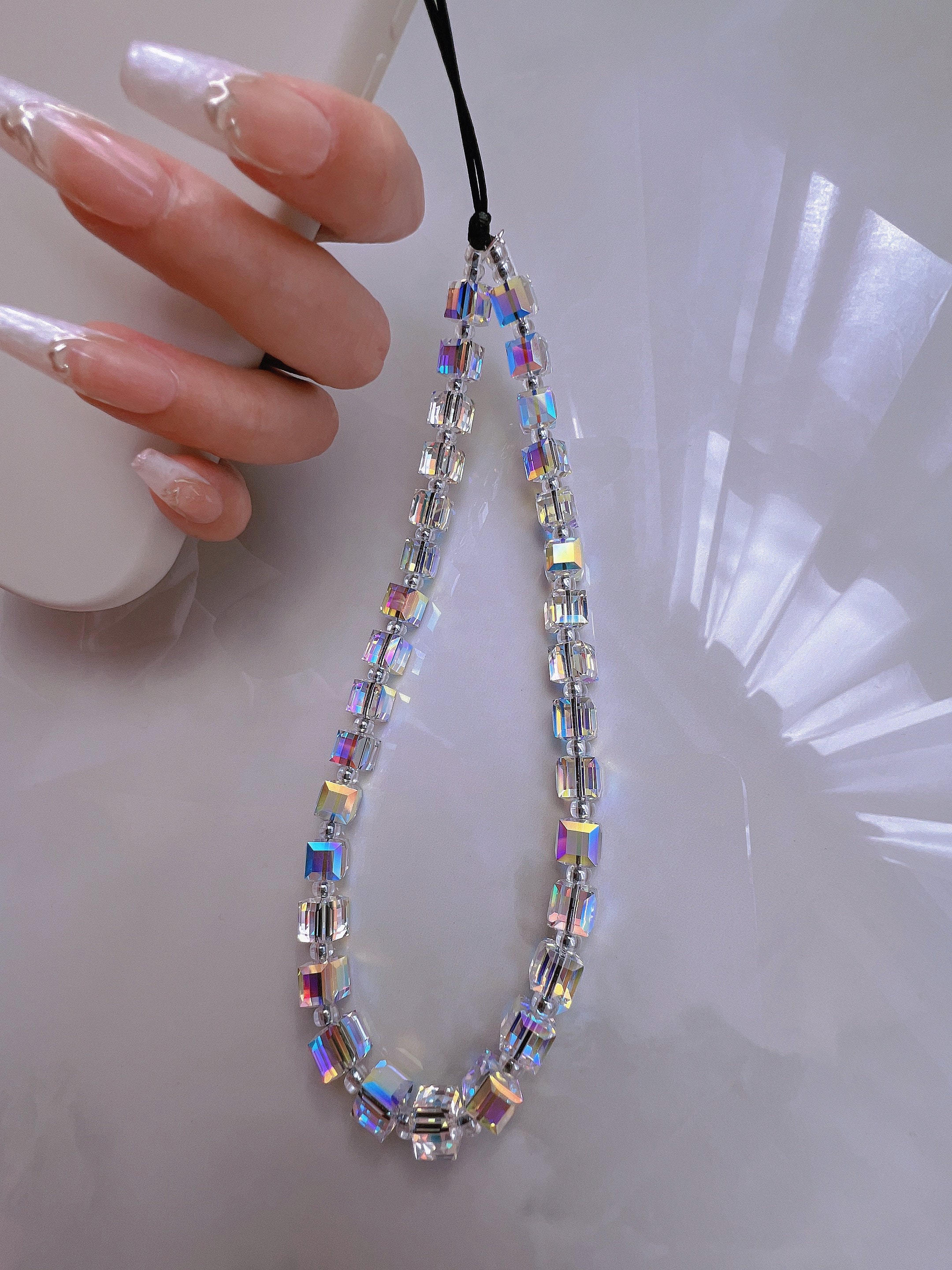 Swarovski Aurore Boreal Crystal Phone Charm, Iridescent Cubic Crystal ...