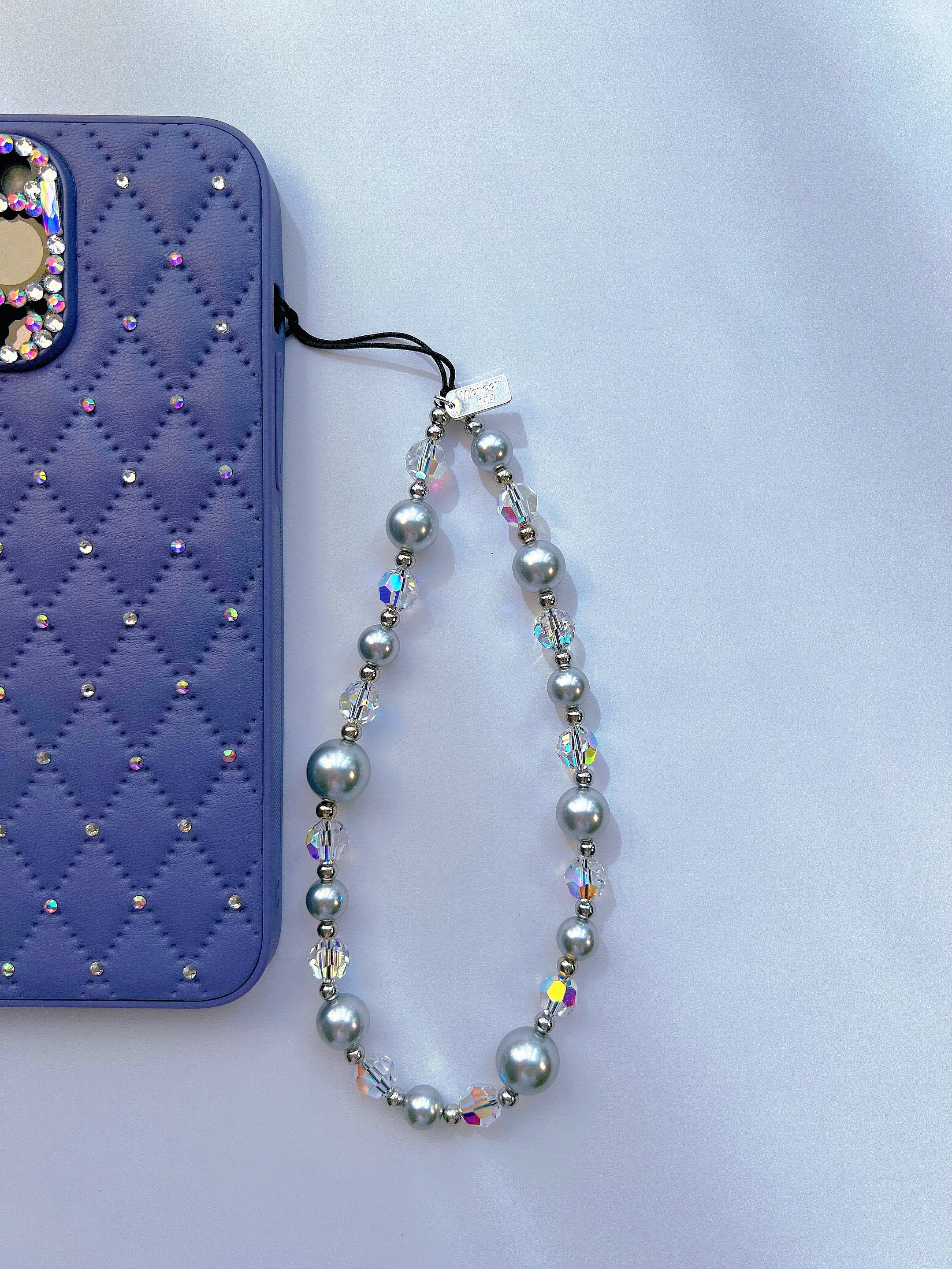 Swarovski Crystal Beads Phone Lanyard ,crystal Pearl Phone Charm Strap ...