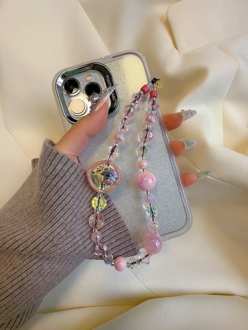 Zirconia Magic Mirror Phone Charm Strap: Mermaid Crystal Lanyard - Etsy