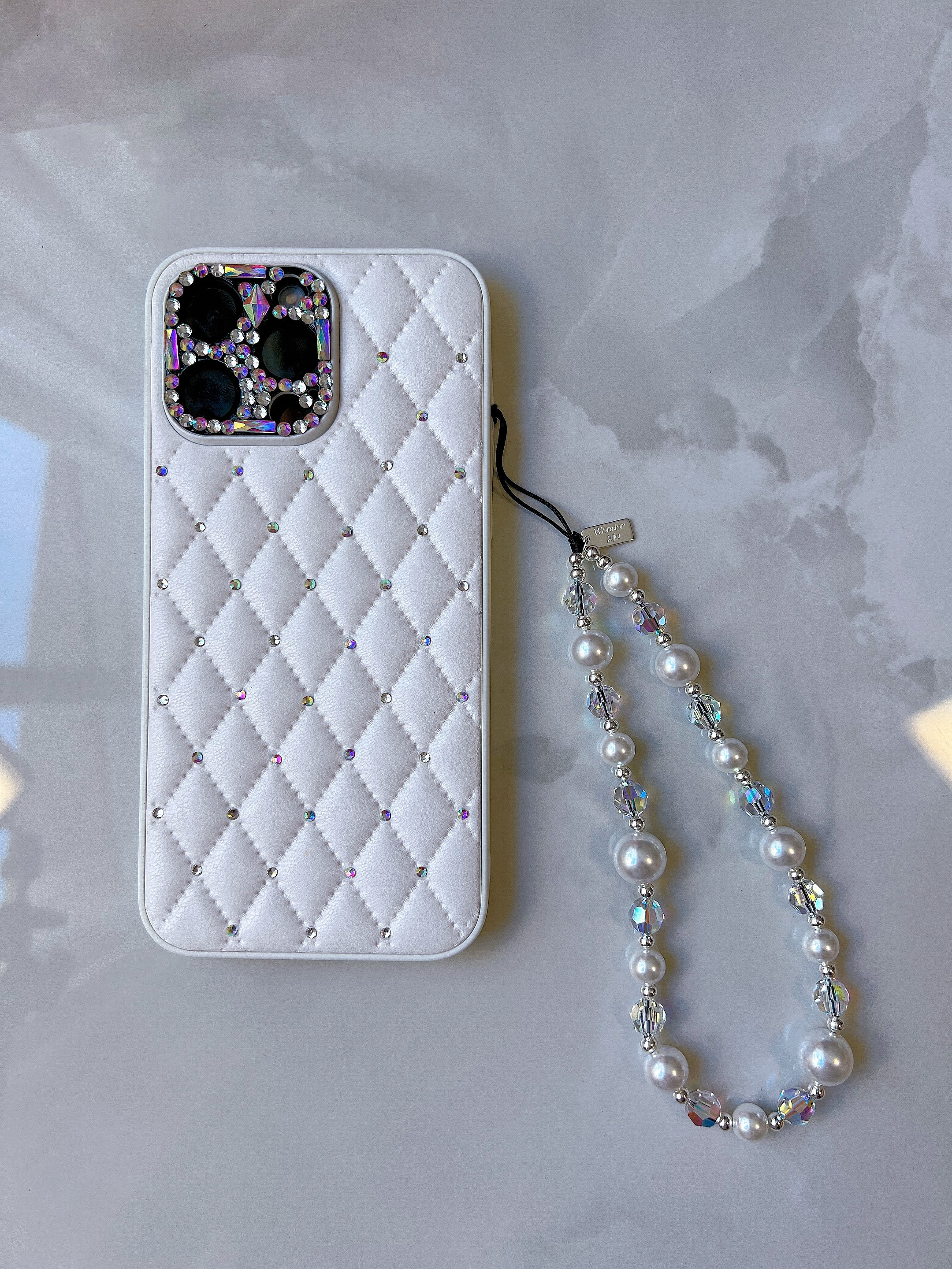 Swarovski Crystal Beads Phone Lanyard ,crystal Pearl Phone Charm Strap ...