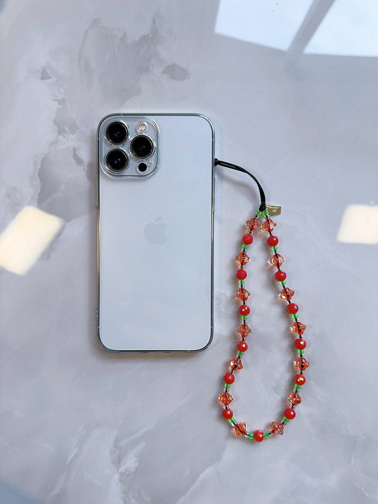 Vintage Stone Beaded Phone Charm, Classic Wristlet Phone Strap ...