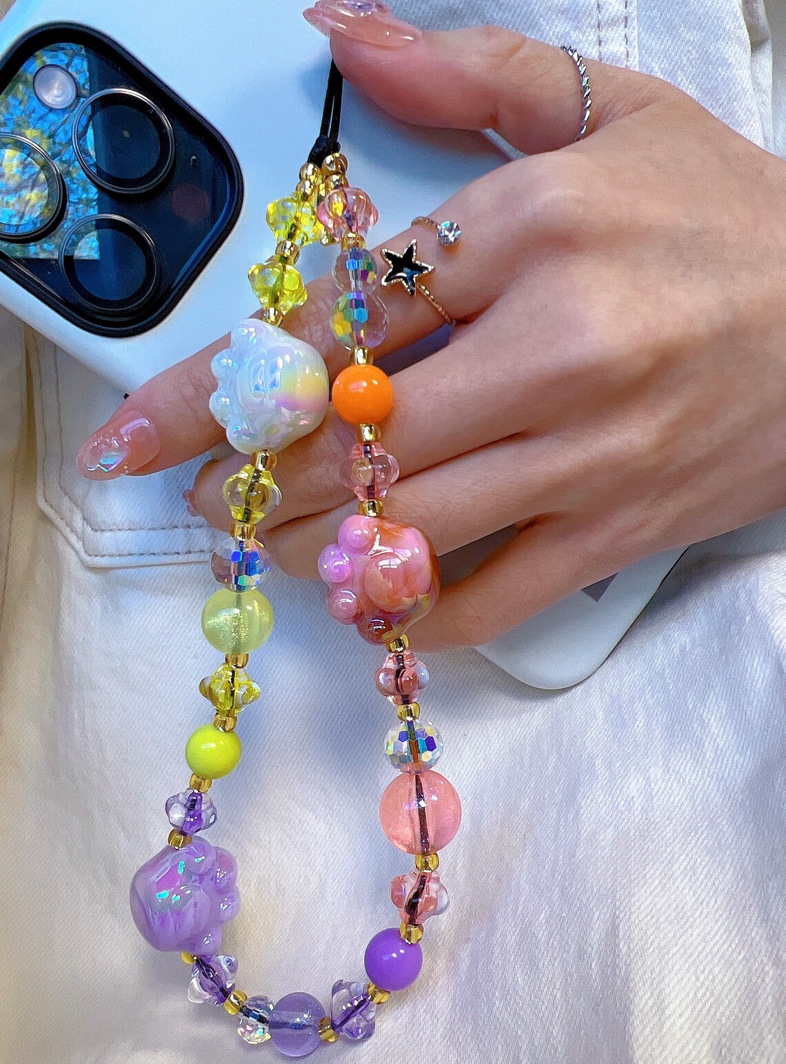 Super Cute Kitty Paw Phone Lanyard, Cat-themed Phone Charm Strap,y2k ...