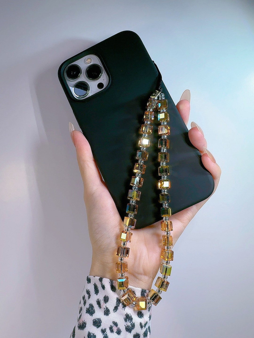 Swarovski Sunshine Crystal Phone Charm, Marigold Bling Cube Beaded ...