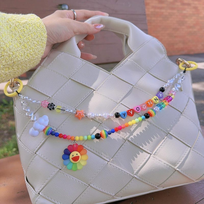 Funky Beaded Bag Charm - Etsy