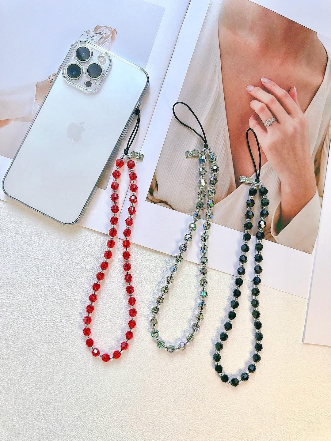 Swarovski Classic Round Crystal Phone Charm, Luxury Garnet Red Crystal ...