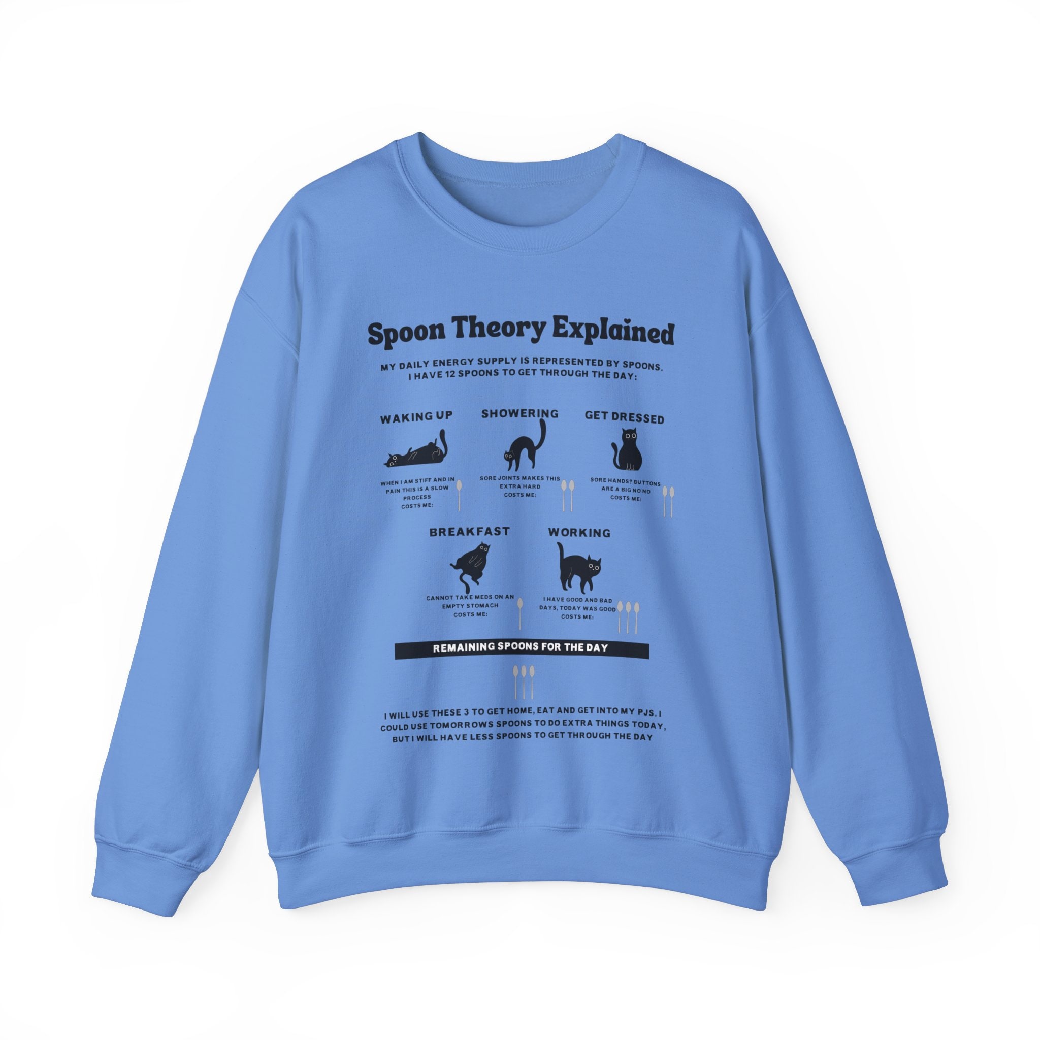 Spoon Theory POTS Syndrome Anxiety Sweatshirt Cat Sweatshirt Chronic ...