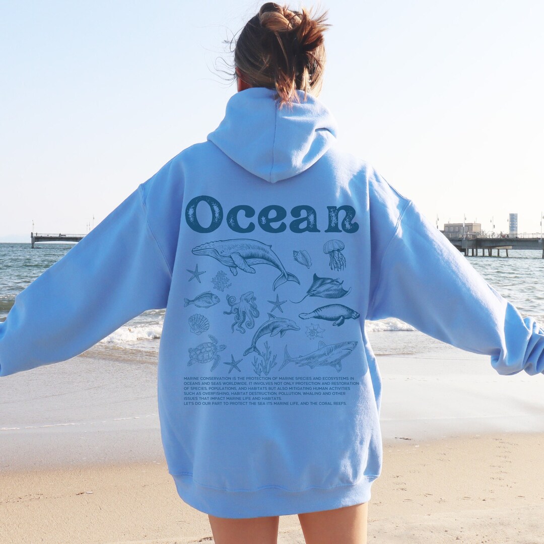 Protect Our Oceans Hoodie Shark Hoodie Coconut Girl Ocean Inspired ...