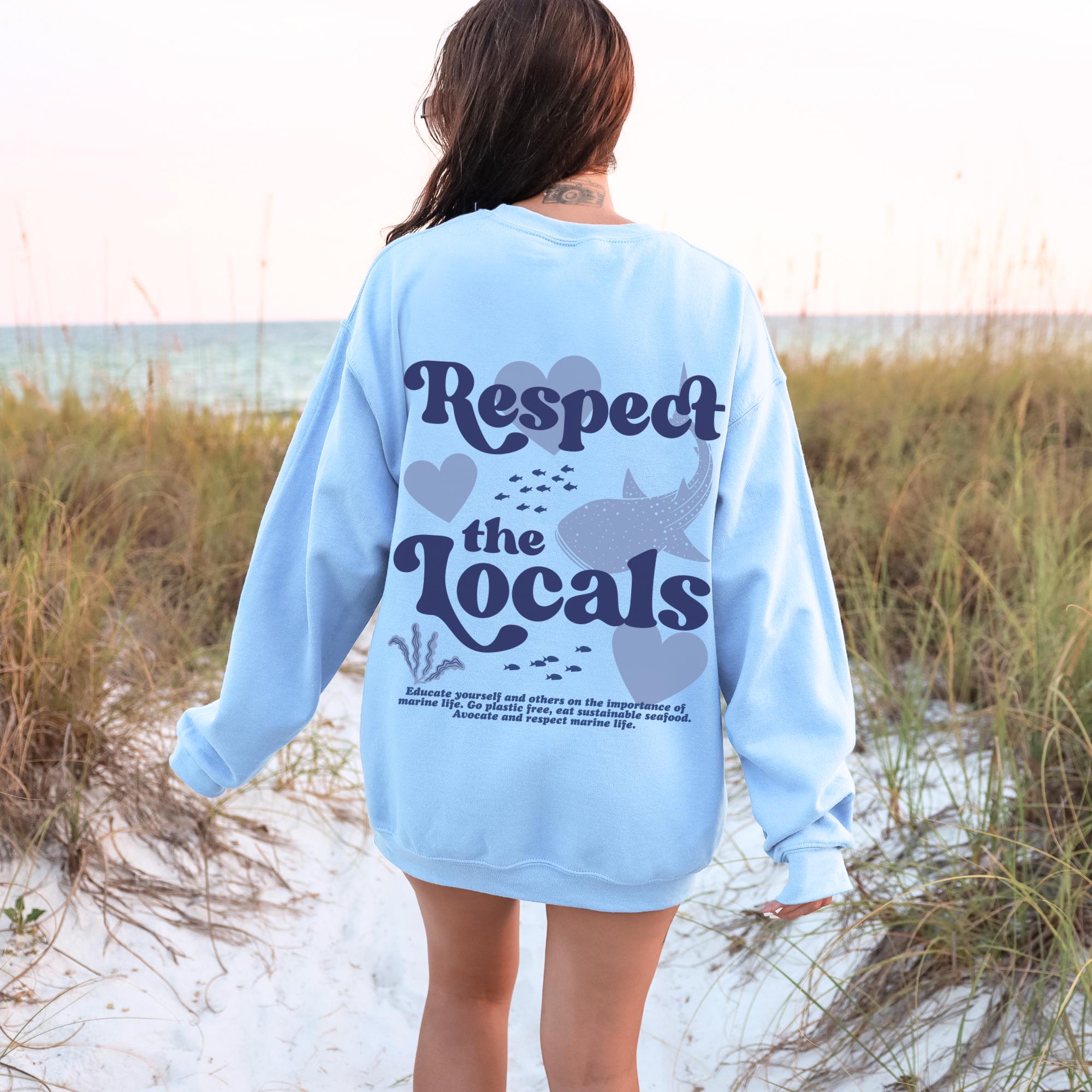 Whale Shark Sweatshirt Respect the Locals Sweatshirt Ocean Inspired ...