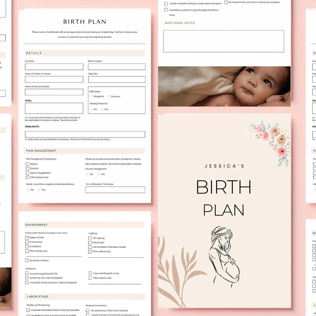Birth Plan Template Birth Plan Printable Natural Birth Plan Birth Plan ...