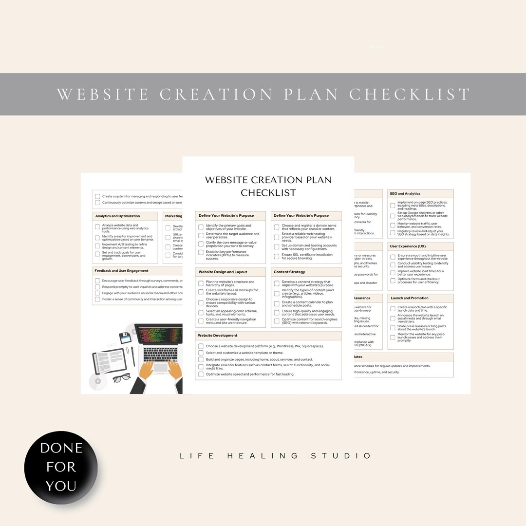 Website Plan Checklist Entrepreneur & Web Design Templates Small ...
