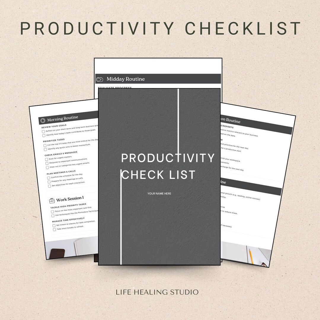 Daily To-do Business Checklist, Printable Productivity Planner (digital ...
