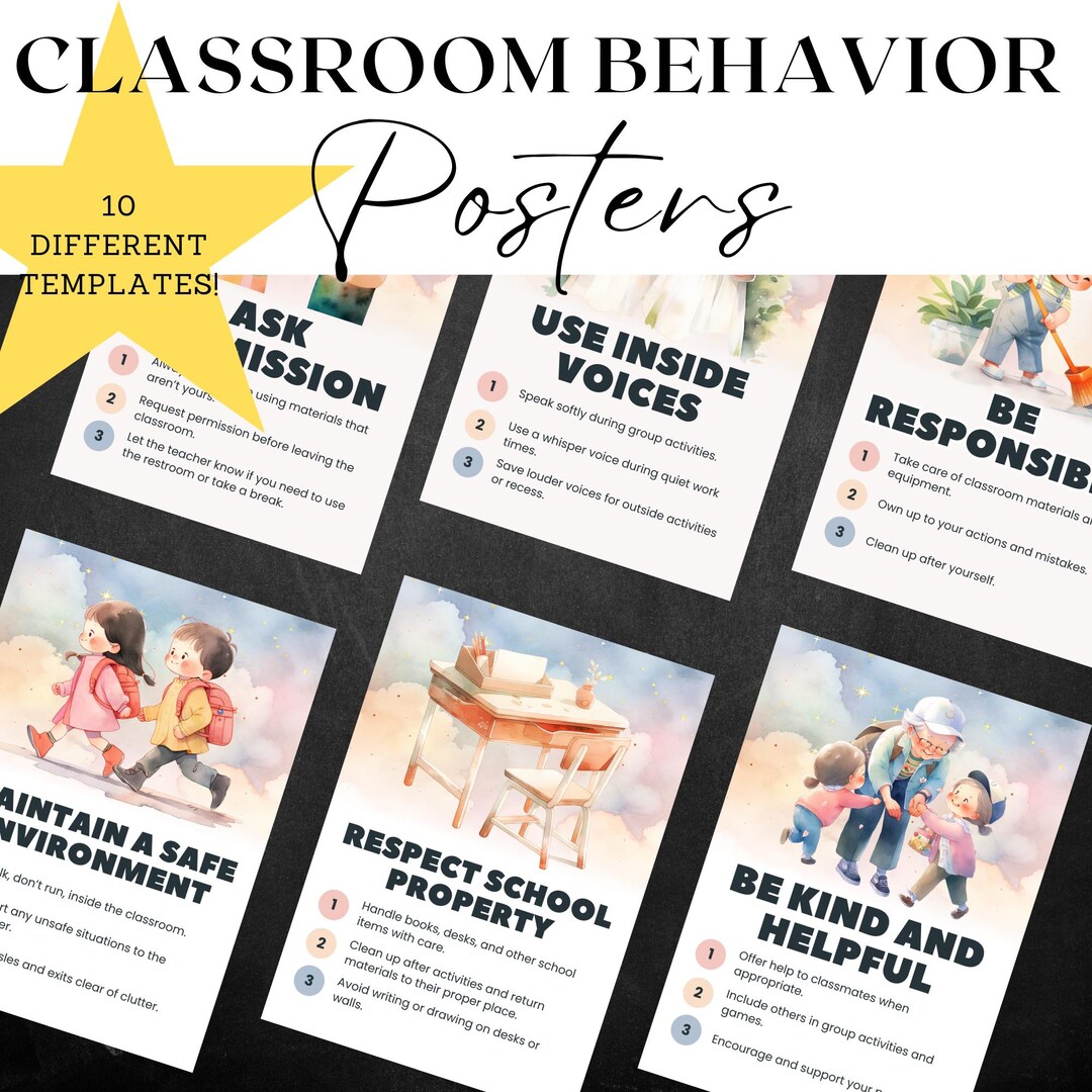 Classroom Behavior Posters: Motivational Teacher Decor (editable ...