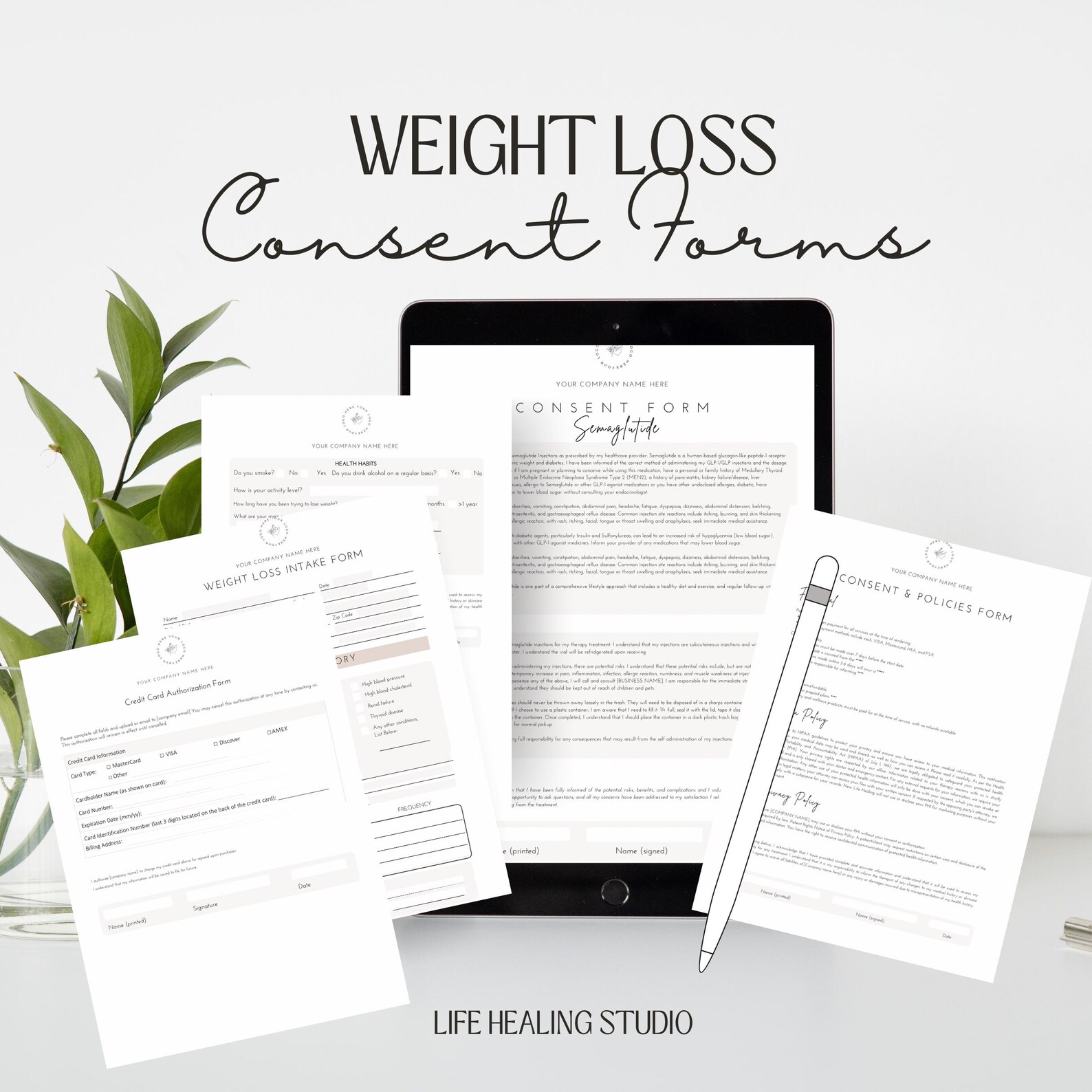 Editable Semaglutide Consent Forms Bundle Weight Loss Intake & Consent ...