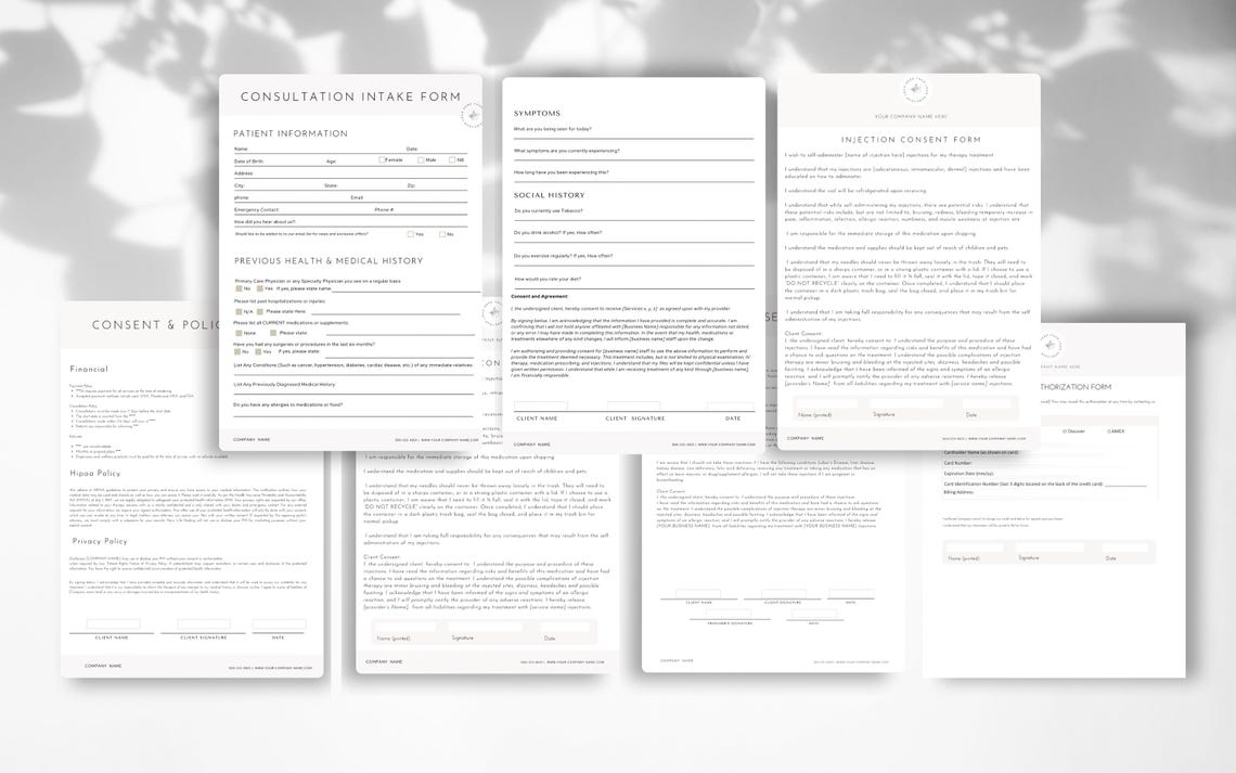Vitamin Shot Client Intake Form Template Editable Canva Template ...