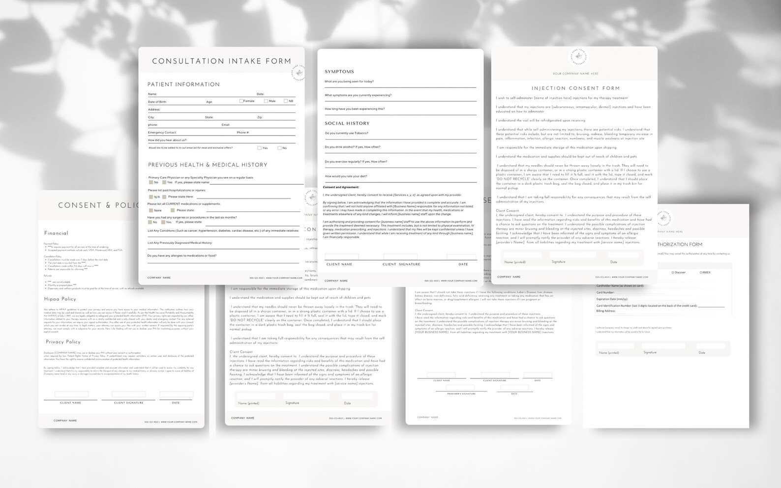 Vitamin Shot Client Intake Form Template Editable Canva Template ...
