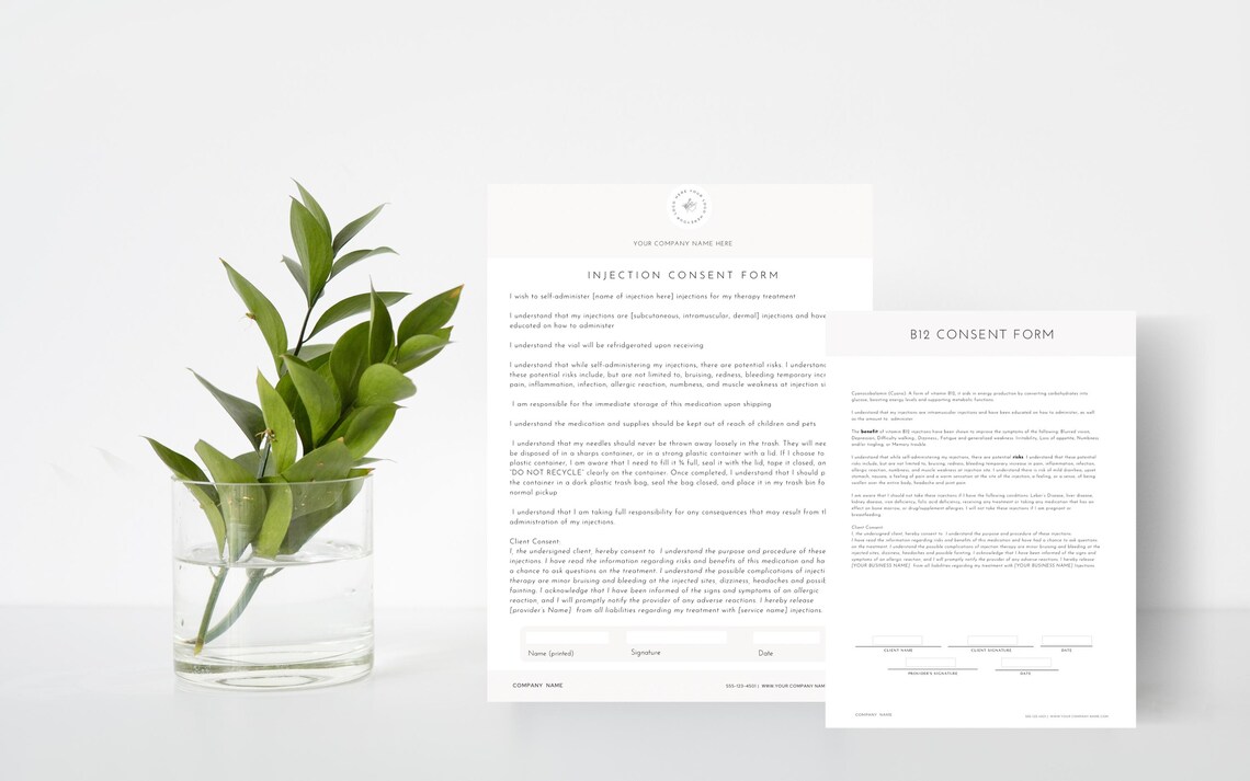 Vitamin Shot Client Intake Form Template Editable Canva Template ...