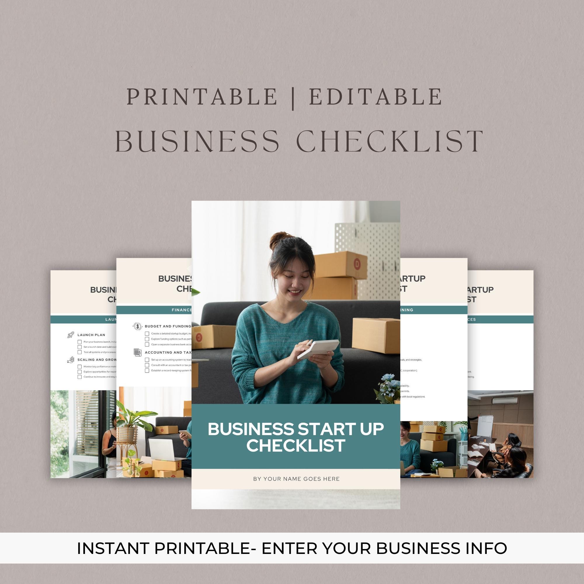 Business Checklist Business Plan Template Business Planner Canva ...
