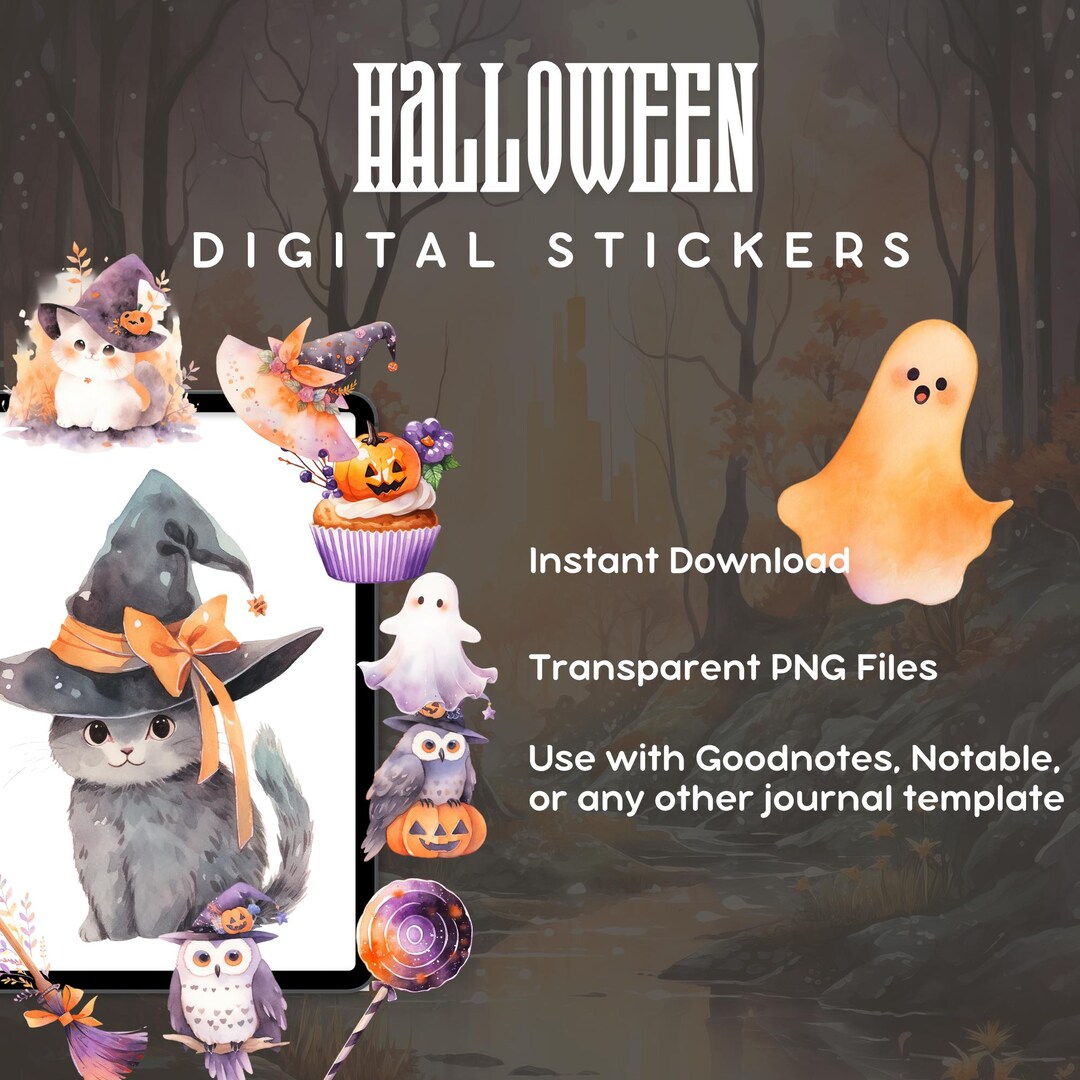 Halloween Digital Stickers for Goodnotes Planner Ghostface Sticker Book ...