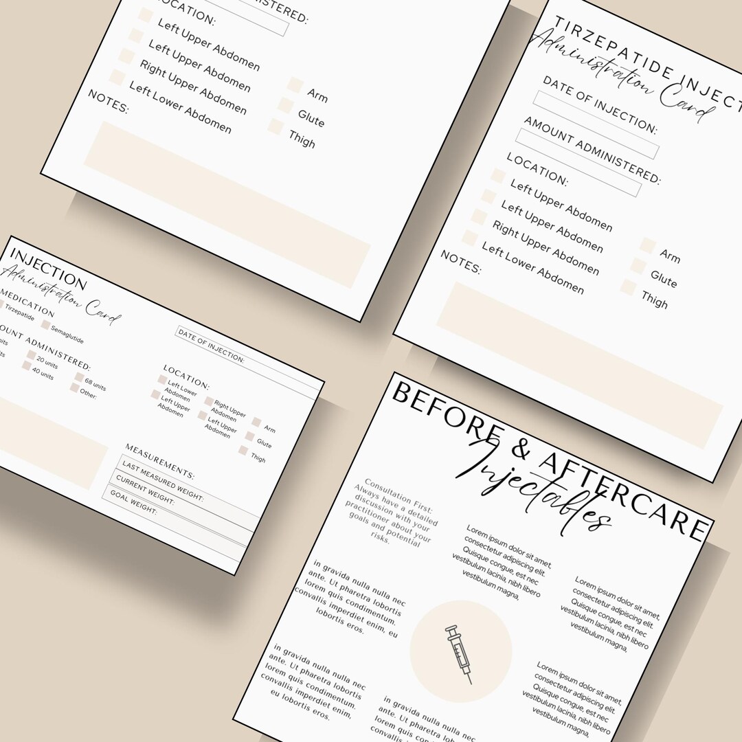 Injection Aftercare Cards L Digital Canva Template L Tirzepatide ...