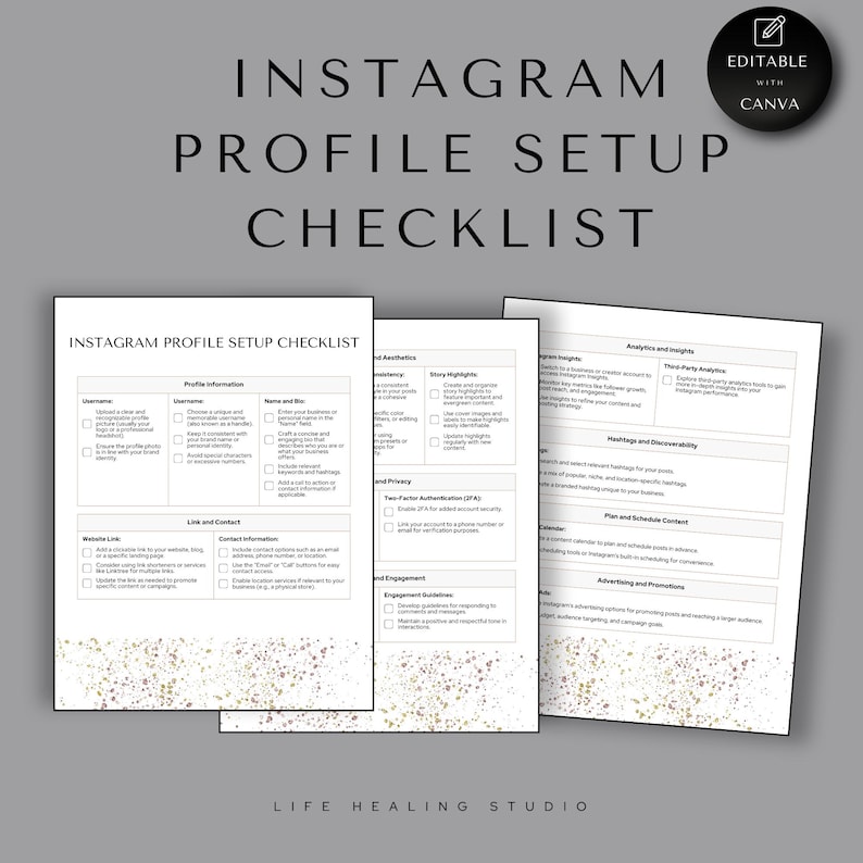 Instagram Bio Template Instagram Profile Set up Checklist Bio Checklist ...