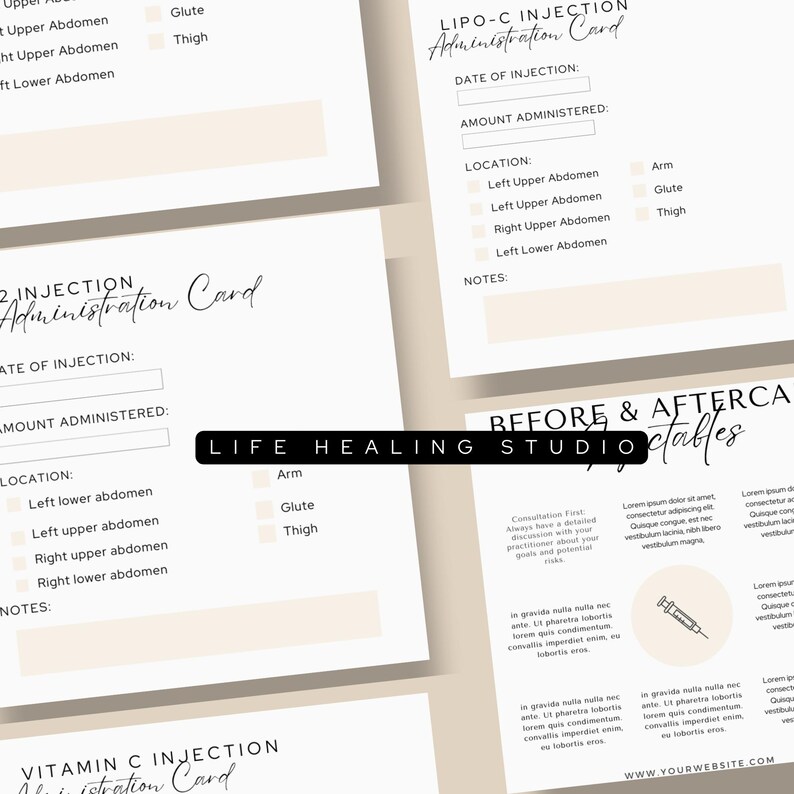 Injection Aftercare Cards L Digital Canva Template L Vitamin Injectable ...