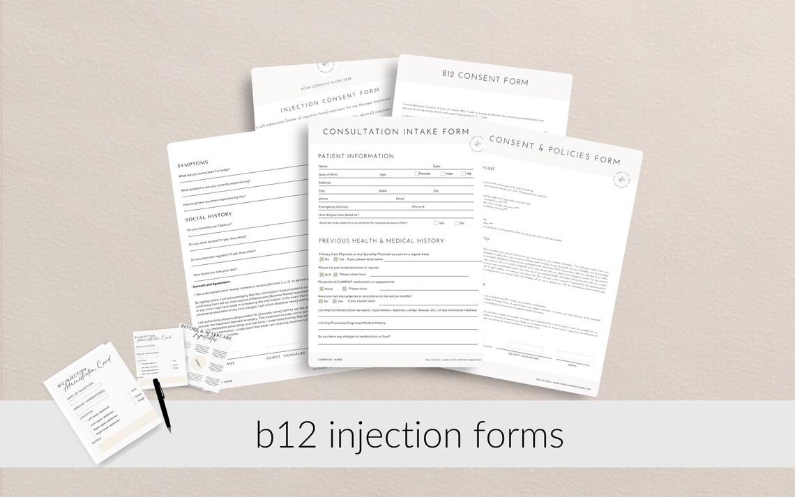 Vitamin Shot Client Intake Form Template Editable Canva Template ...