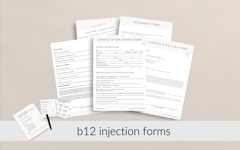 Vitamin Shot Client Intake Form Template Editable Canva Template ...