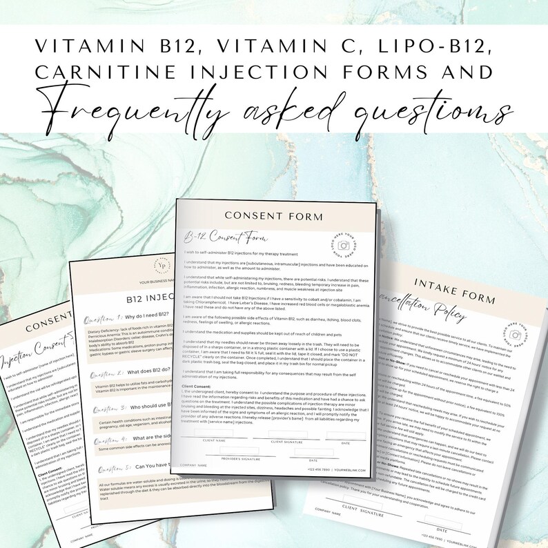 Vitamin Shot Client Intake Form Template Editable Canva Template ...