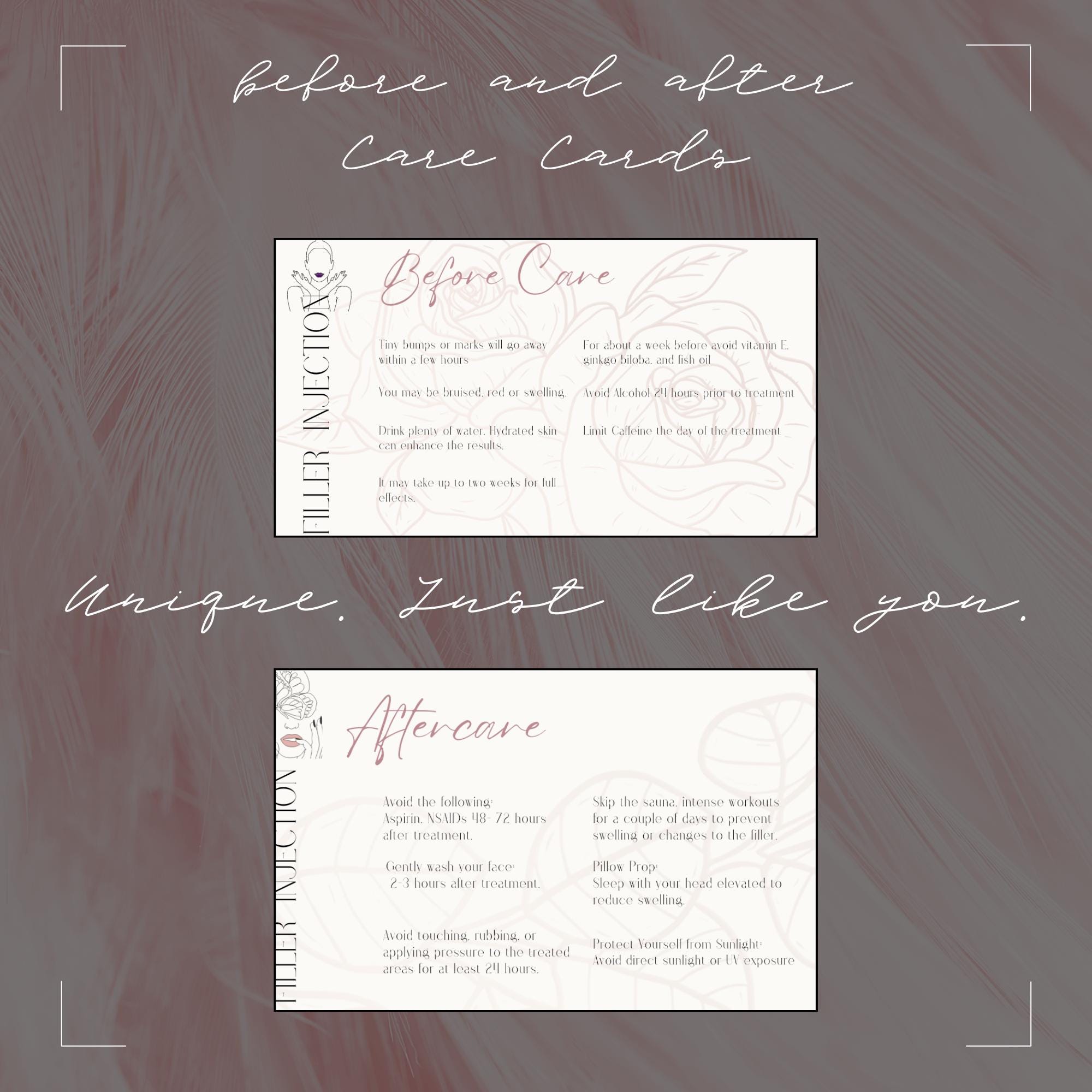 Aftercare Card Template Botox Flyer Filler Template Filler Flyer Botox ...