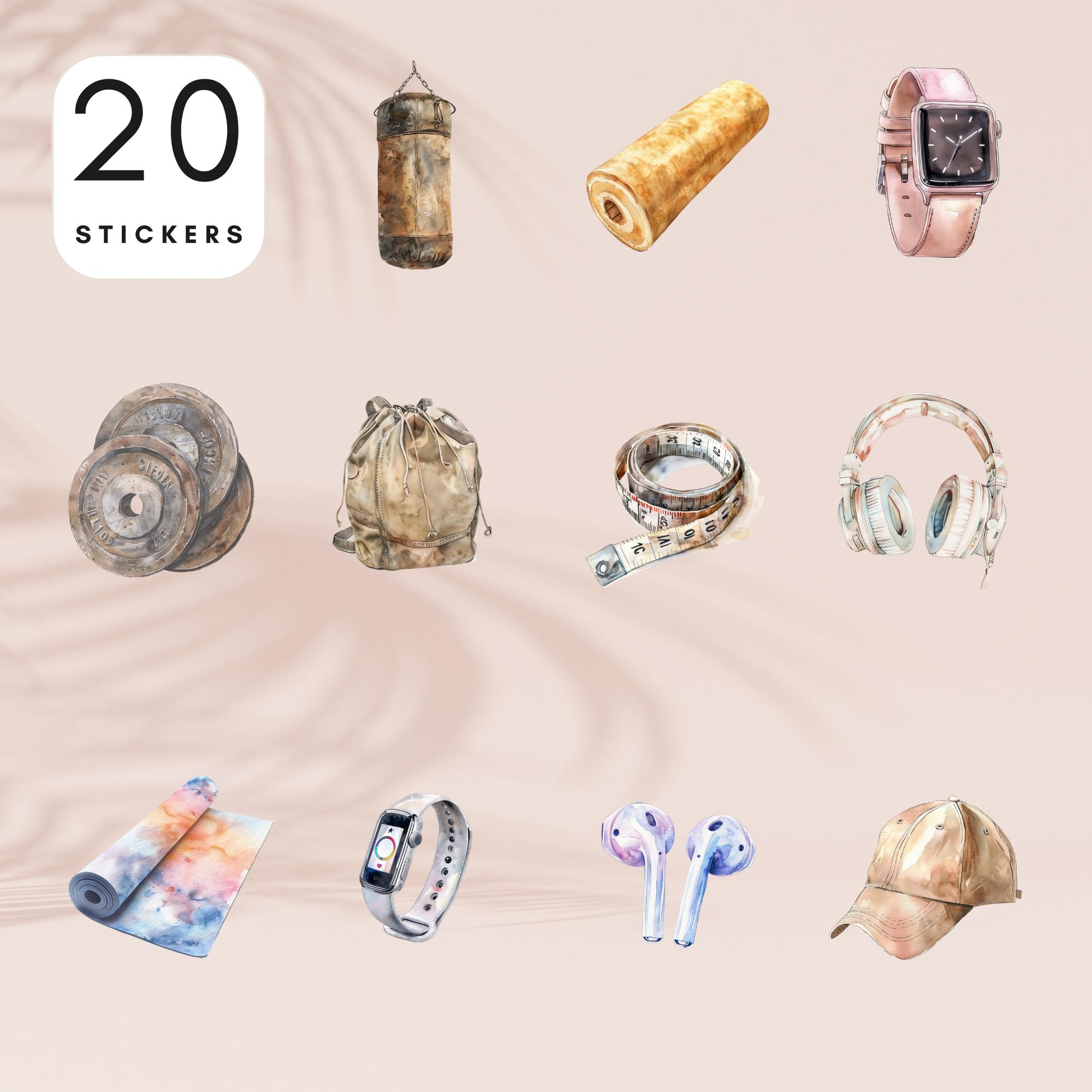 Fitness Digital Stickers Gym Lover Stickers Health Stickers Workout ...