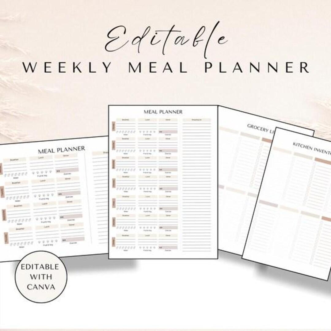 Weekly Menu Template Weekly Menu Food Menu Template Weekly Meal Plan ...