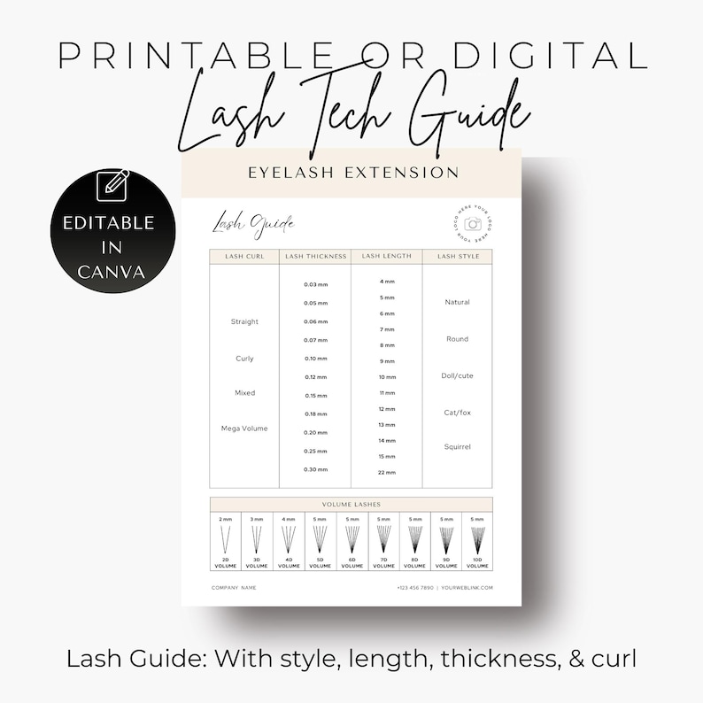 Eyelash Extension Consultation Form - Lash Consent Template, Lash Tech ...