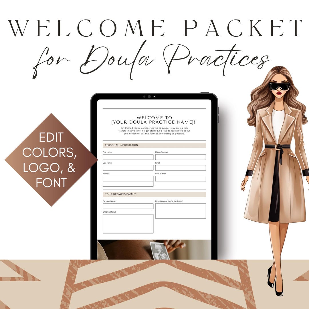 Birth Doula Editable Canva Template New Client Midwife Form Business ...
