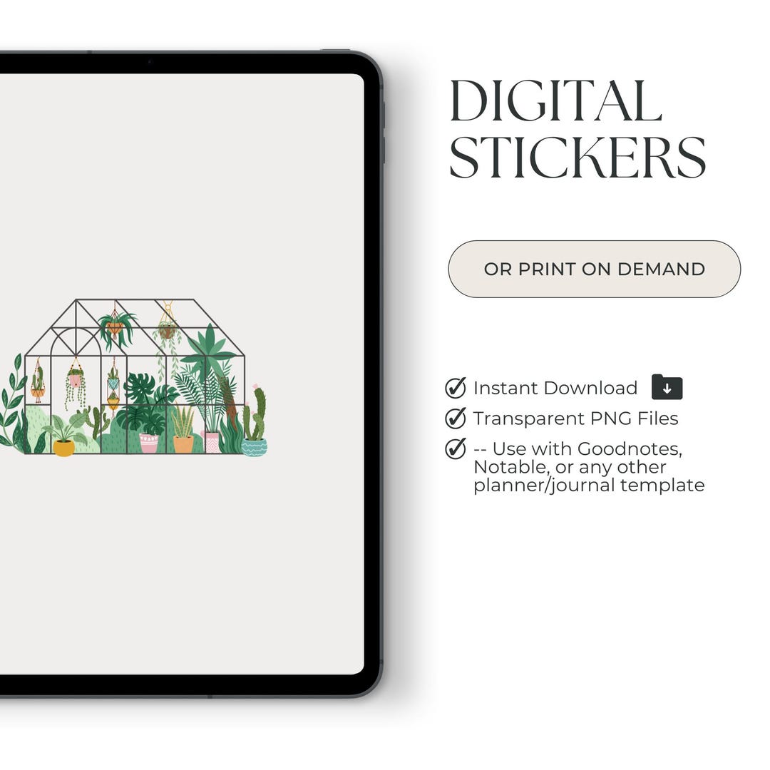 Plant Digital Stickers Digital Download Planter Stickers Printable ...