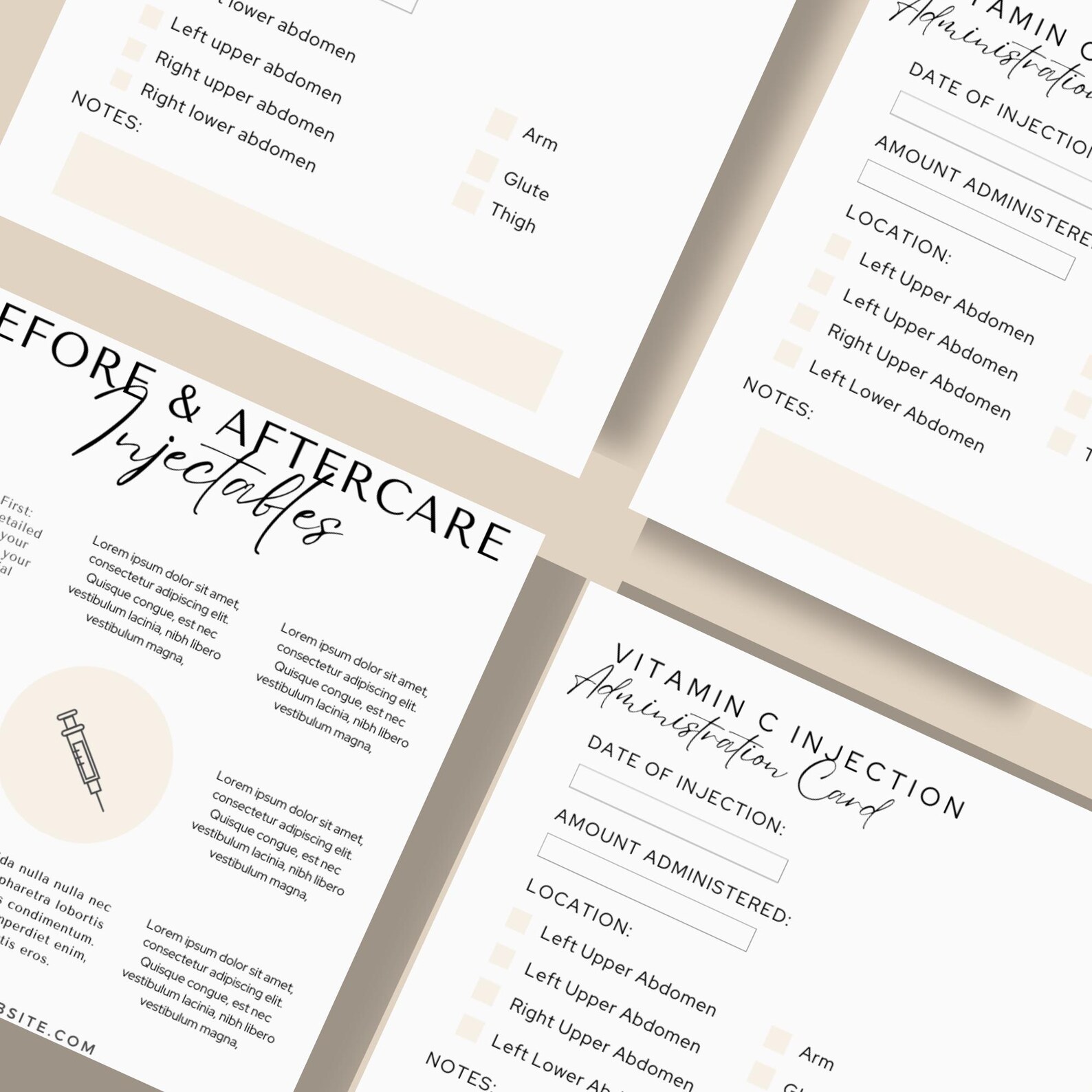 Injection Aftercare Cards L Digital Canva Template L Vitamin Injectable ...