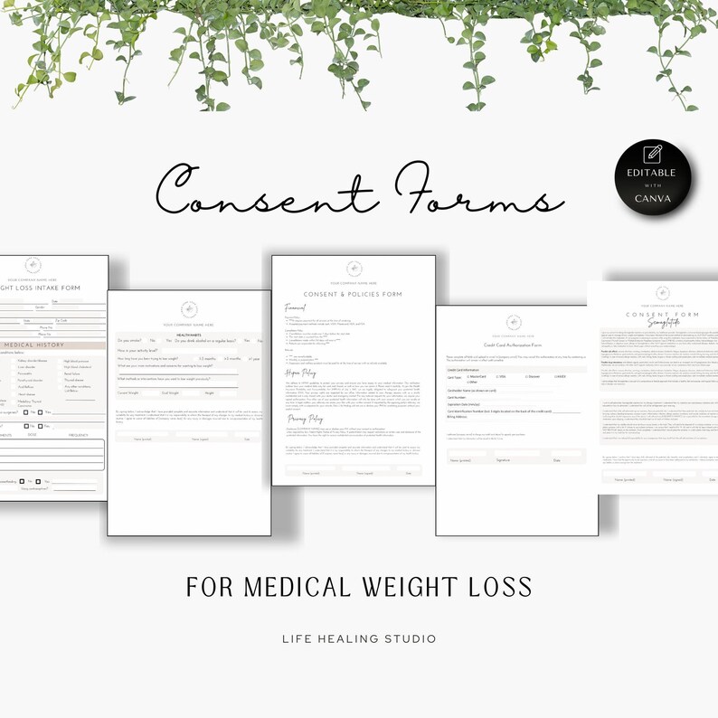 Editable Semaglutide Consent Forms Bundle Weight Loss Intake & Consent ...