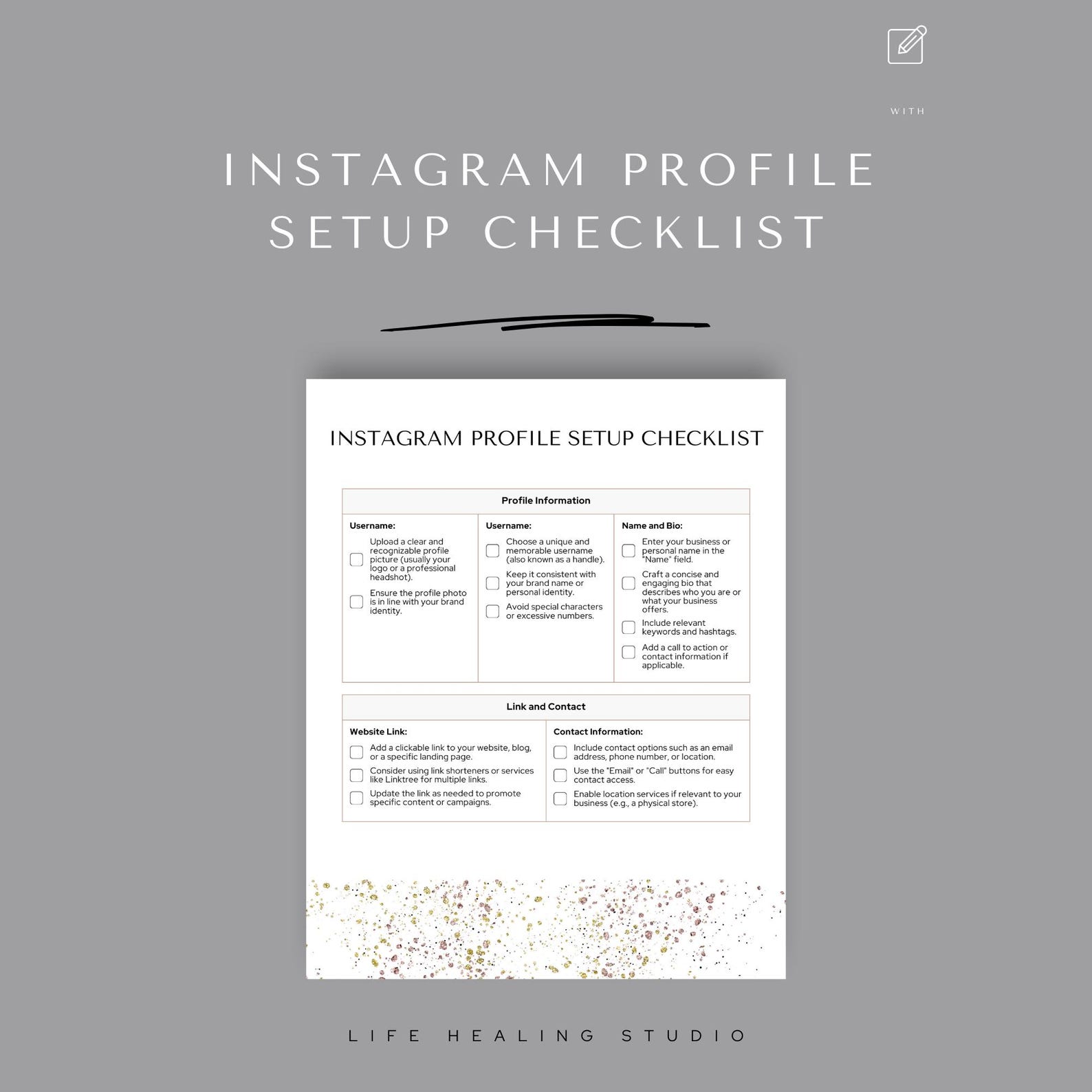 Instagram Bio Template Instagram Profile Set up Checklist Bio Checklist ...