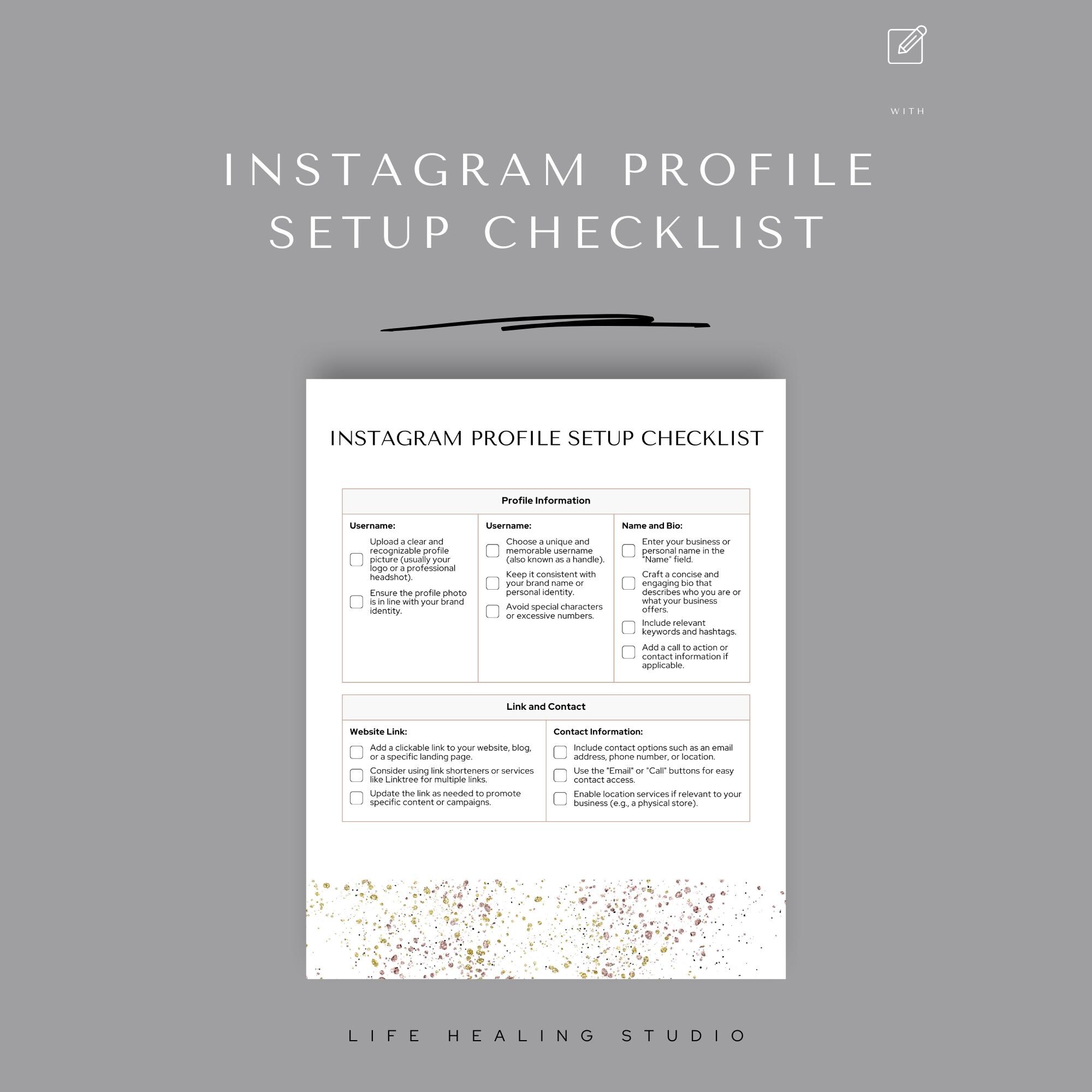 Instagram Bio Template Instagram Profile Set up Checklist Bio Checklist ...